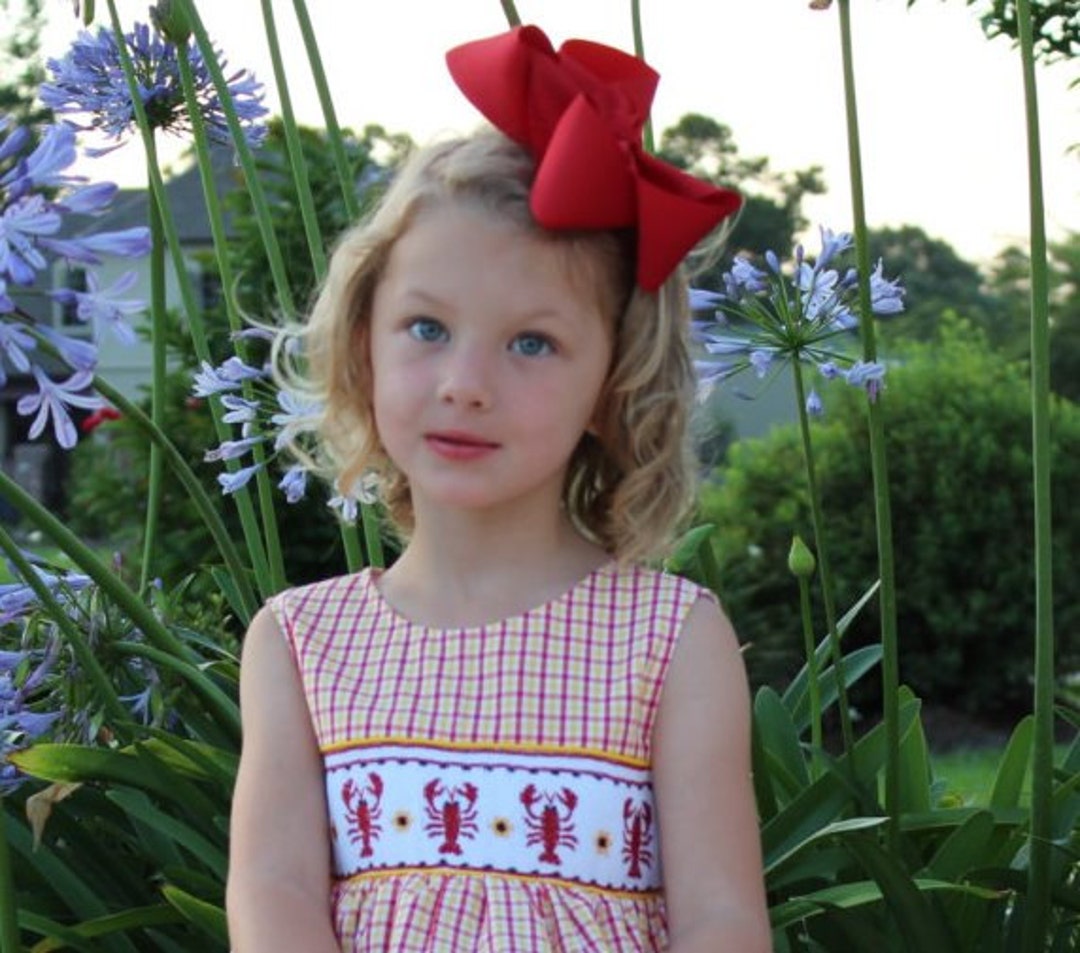 Red Hot Crawfish Custom Smocked Dress by Cutiep2tee Kids // Smocked ...