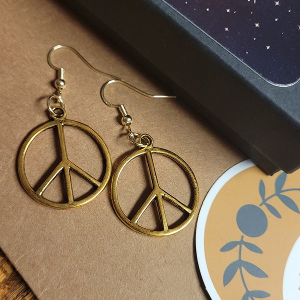 Peace Sign Earrings - Etsy