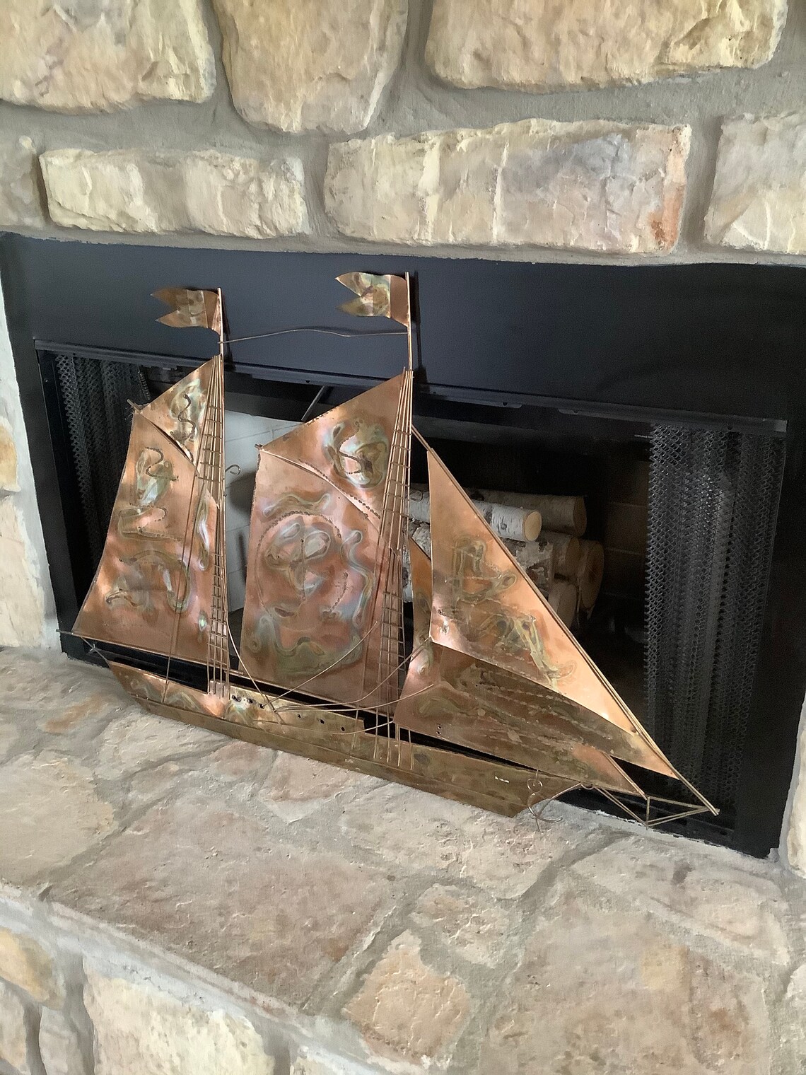 Vintage Large 40 Copper Metal Art Clipper Ship Copper Ship - Etsy