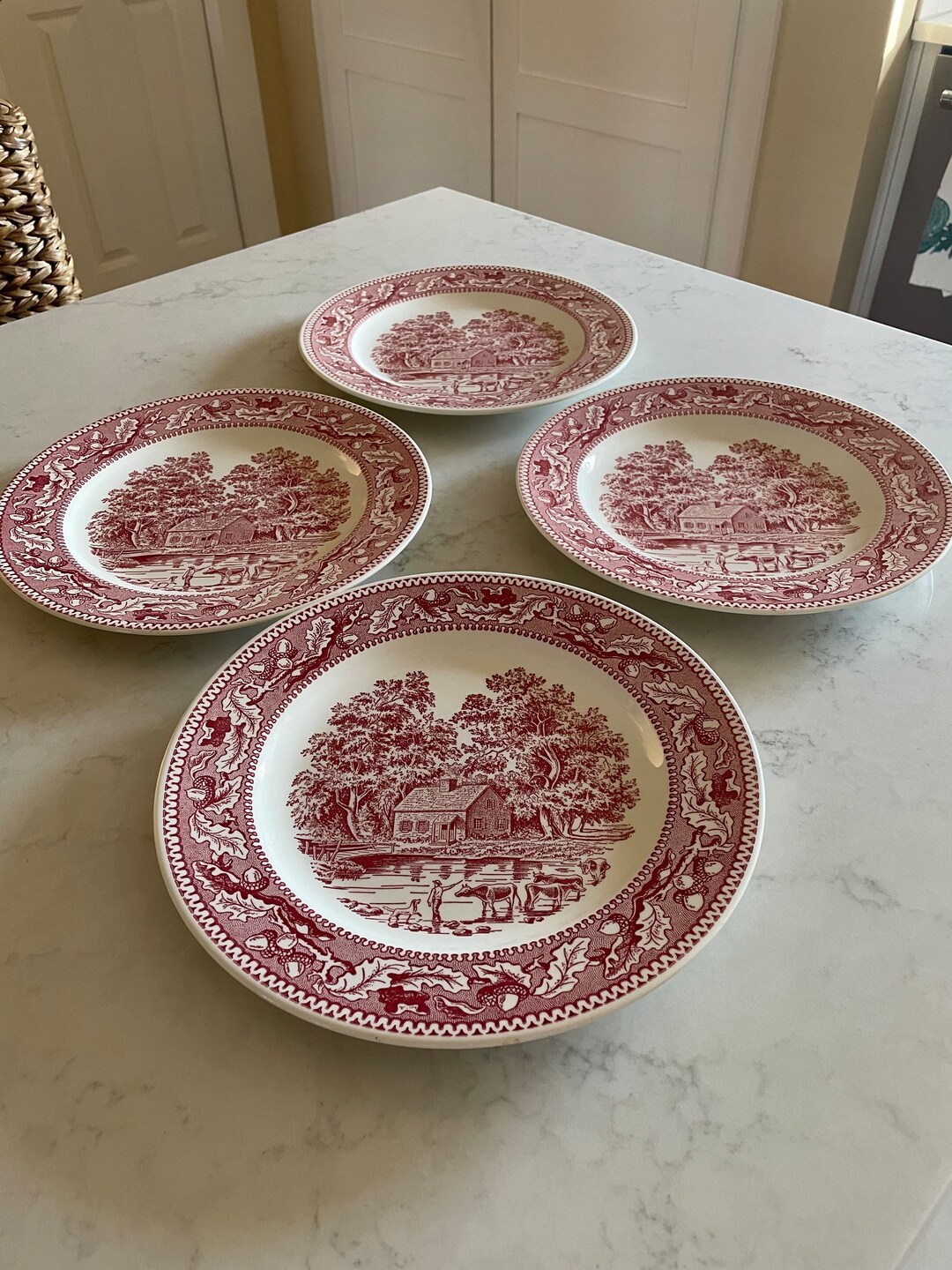 Vintage Set of 4 MEMORY LANE Dinnerware 10 Plates 1965 - Etsy