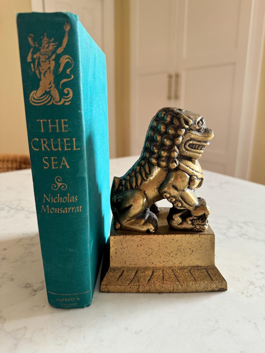 Vintage Brass Foo Dog Bookend, Foo Dog Paperweight, Chinoiserie, Mid ...
