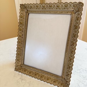 Vintage Gold/whitewashed 8 X 10 Gold Metal Picture Frame, Rose Embossed ...