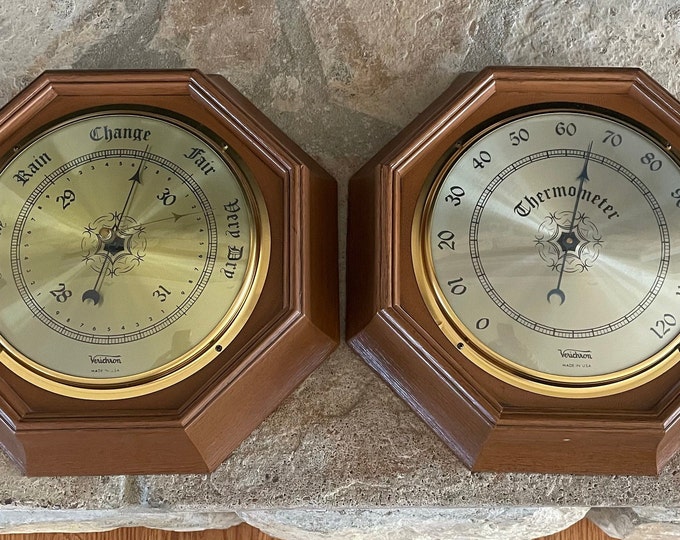 Vintage Springfield Plastic Wood Inspired Frame Weather Station ...