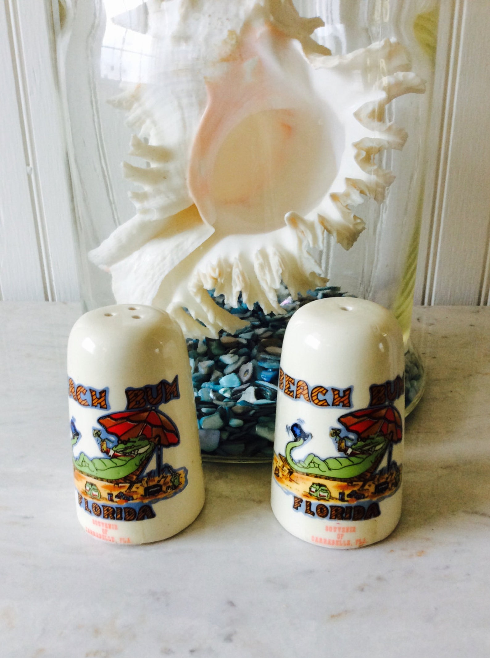 Vintage Porcelain Florida Salt & Pepper Shakers Crocodile - Etsy