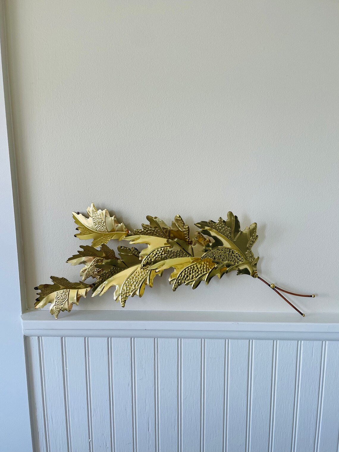 Vintage Brass & Copper Metal Leaf Stem Metal Leaf Swag | Etsy
