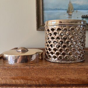 Vintage Brass Box With Clamshell Lid, Oval Brass Filigree Box, Coastal ...