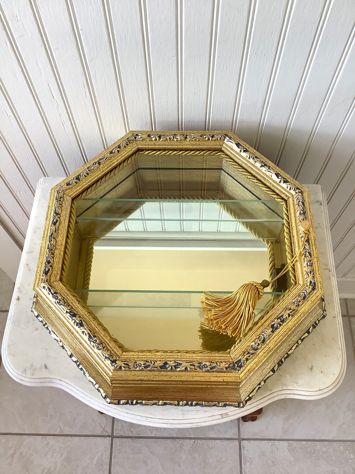 Vintage Italian Gold Octagon Vitrine Wall Case HORCHOW Made | Etsy