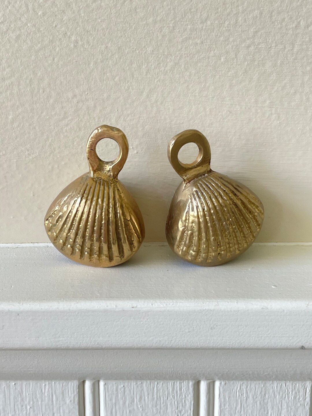 Vintage Brass Clamshell Bell Miniature Brass Seashell Bell - Etsy
