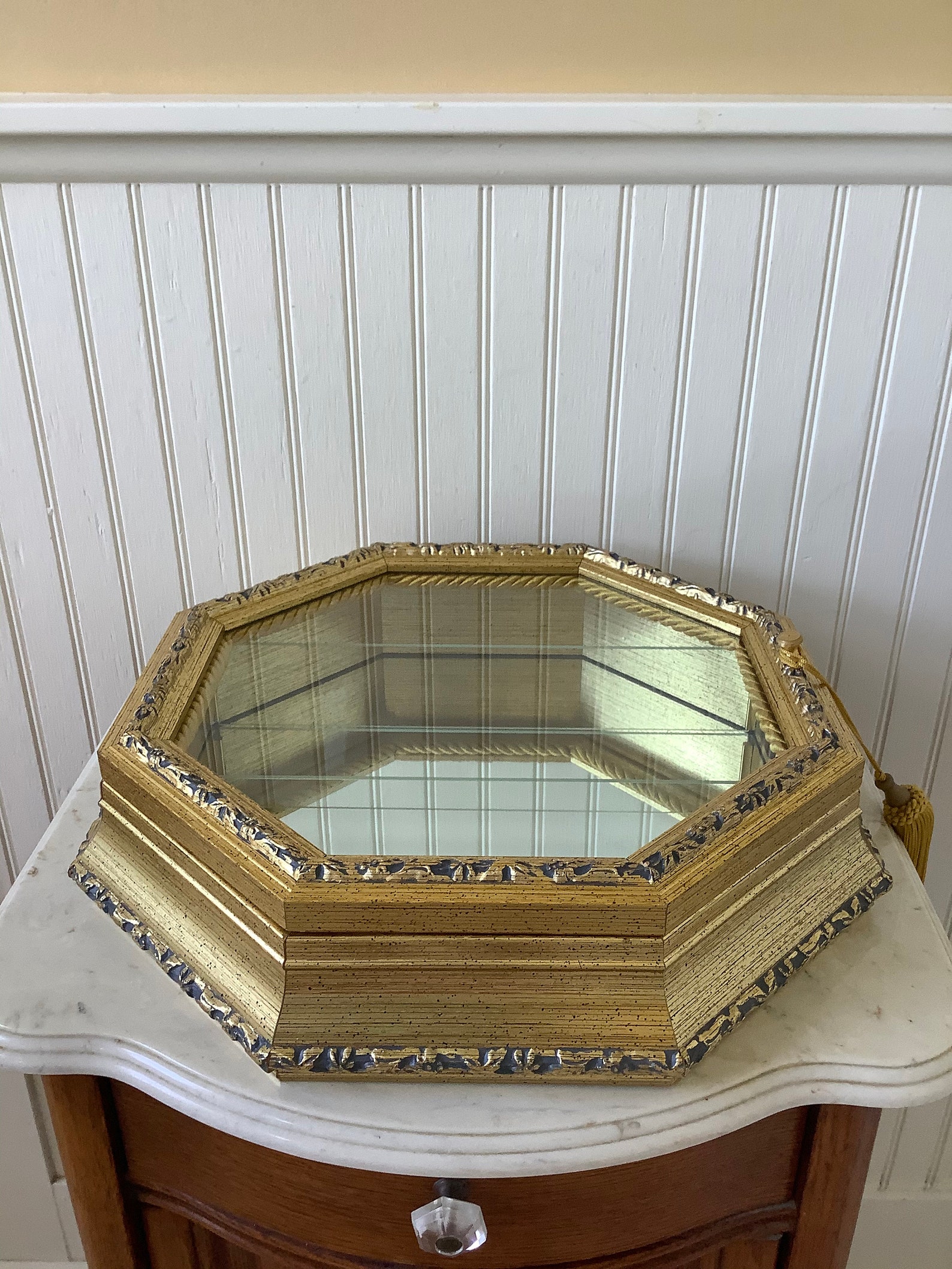 Vintage Italian Gold Octagon Vitrine Wall Case HORCHOW Made | Etsy