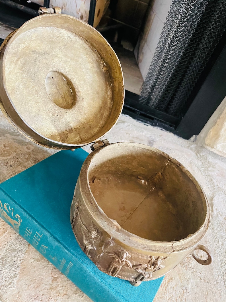 Antique Brass Pandan Box, Brass Peacock Footed Box, Indian Brass Betel ...