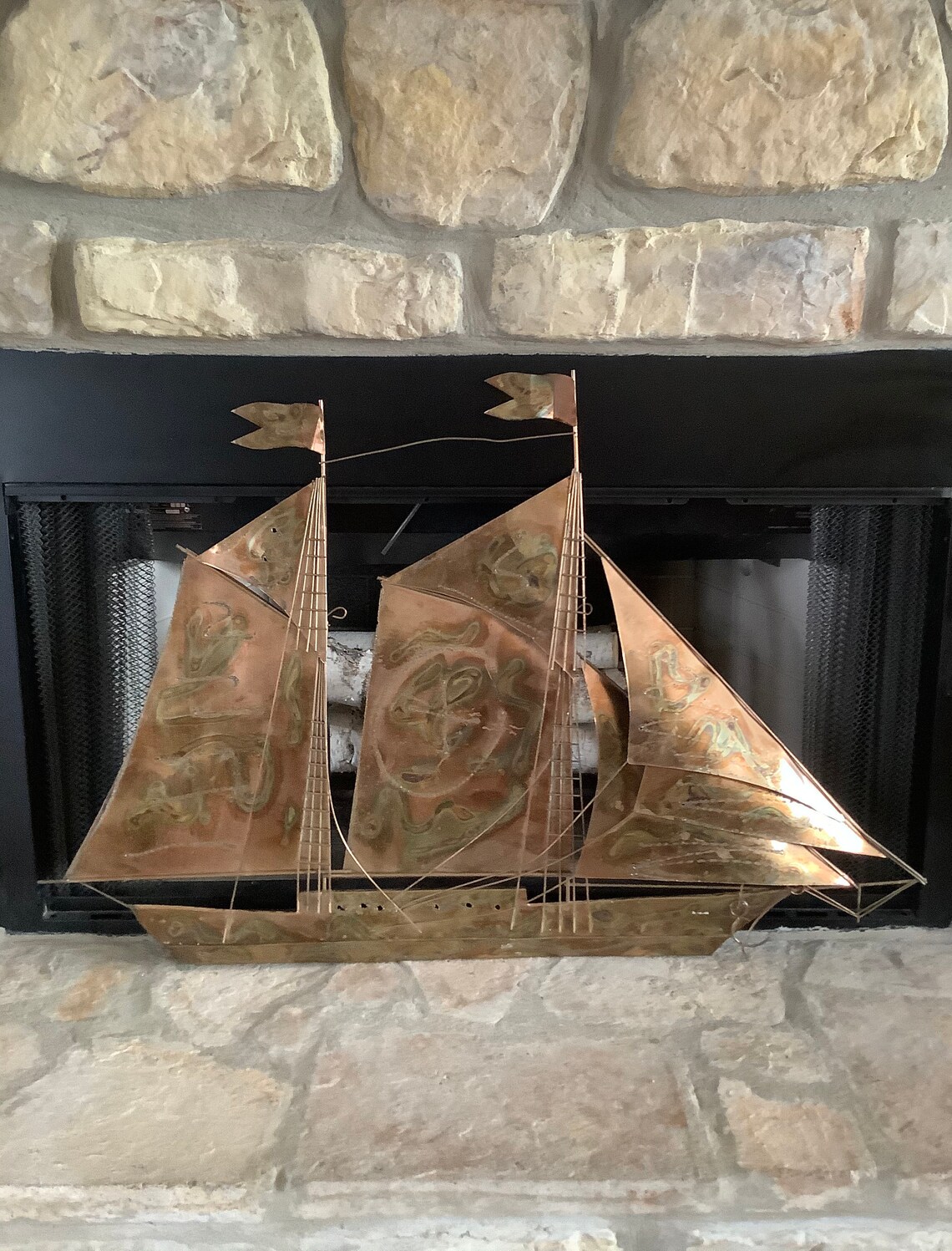 Vintage Large 40 Copper Metal Art Clipper Ship Copper Ship - Etsy