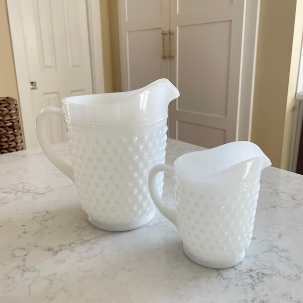 Milk Glass Pitcher - Etsy