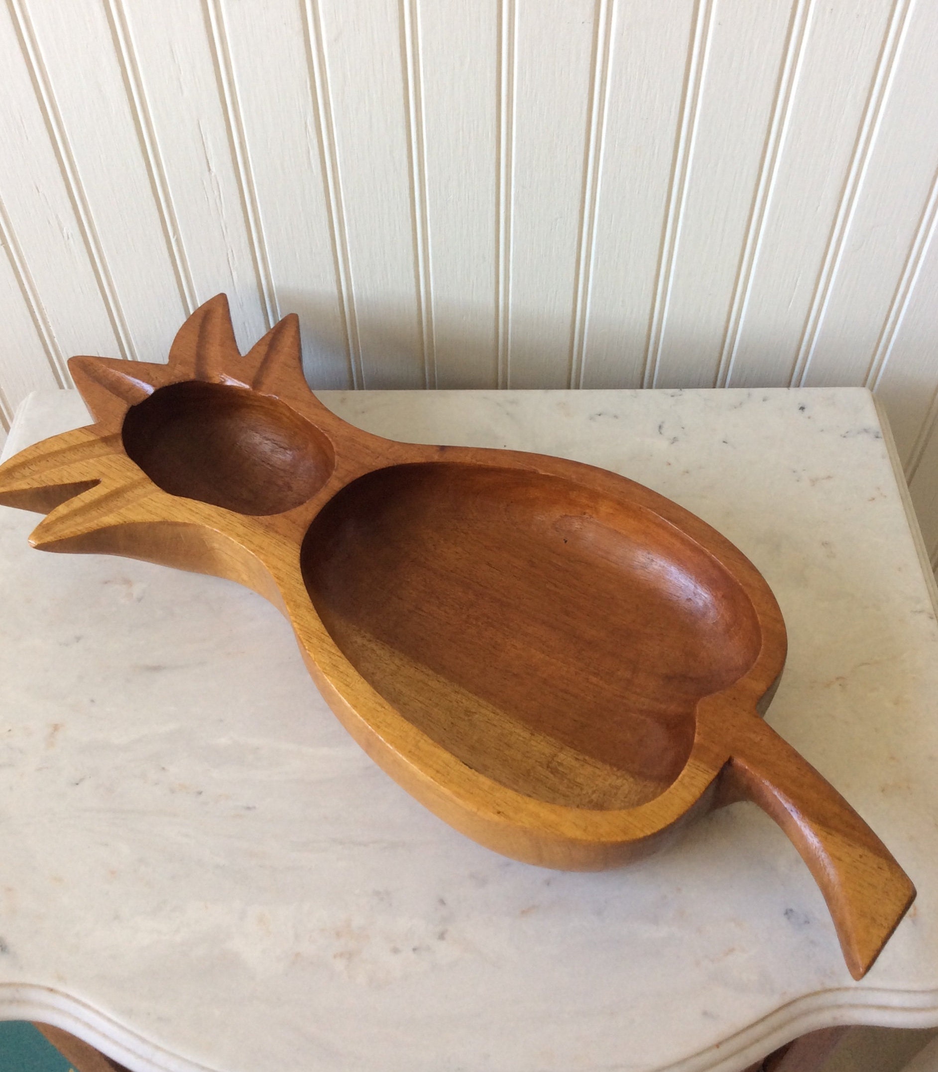 Vintage 17 Pineapple Monkey Pod Serving Bowl Wood Pineapple | Etsy