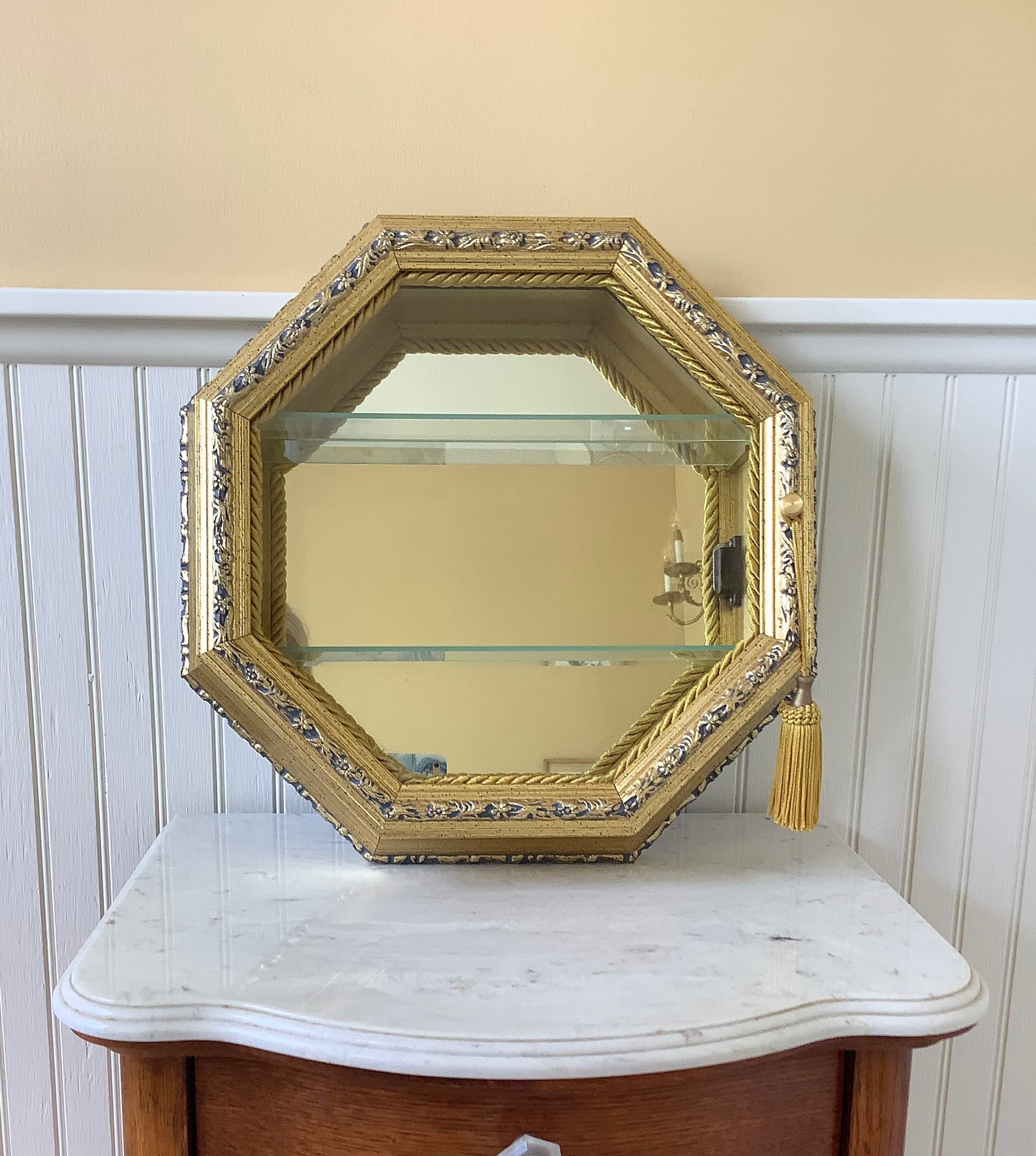 Vintage Italian Gold Octagon Vitrine Wall Case HORCHOW Made | Etsy