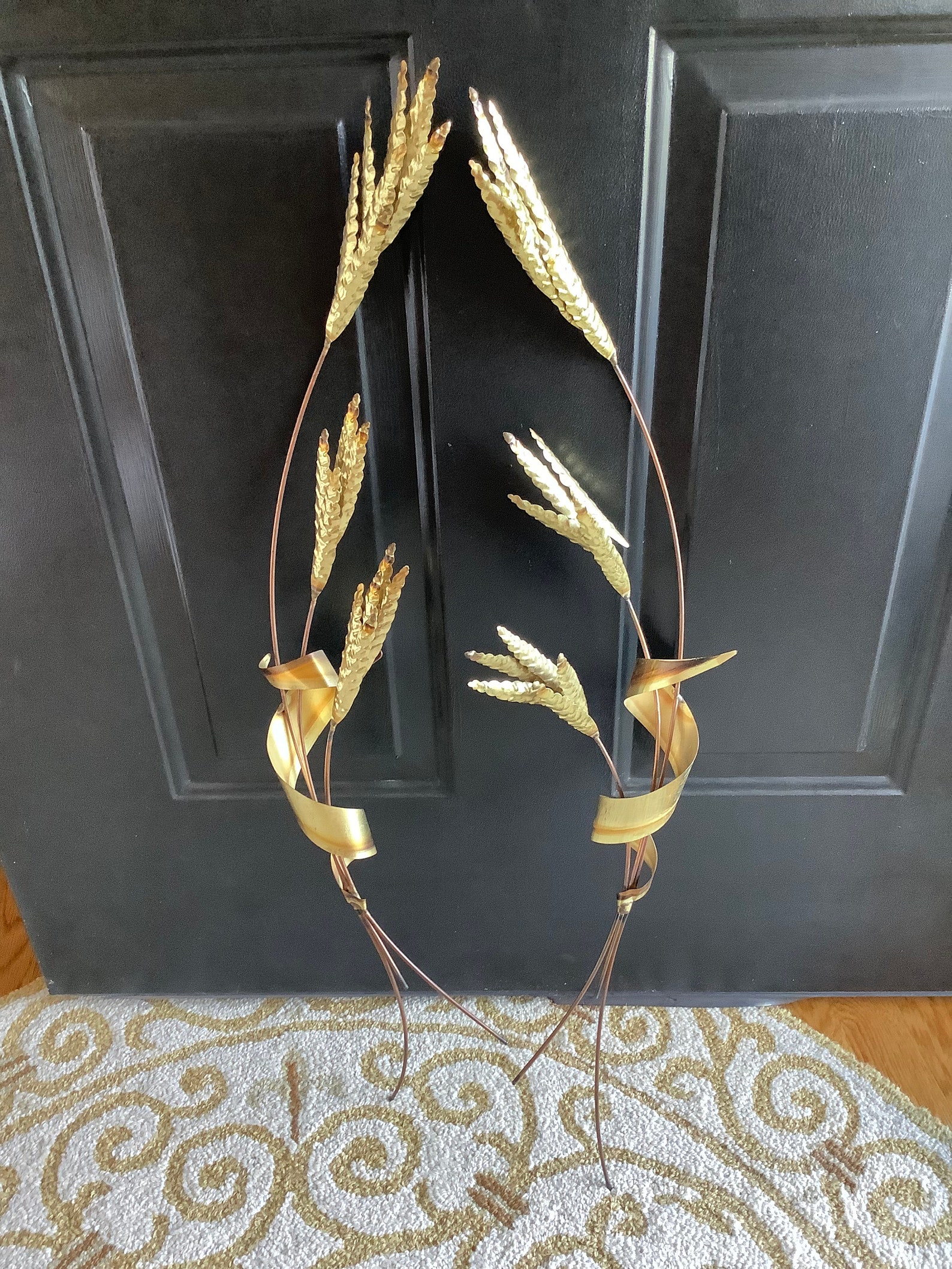 Pair of Vintage Gold Metal Wheat Wall Hangings Wheat Stalks - Etsy