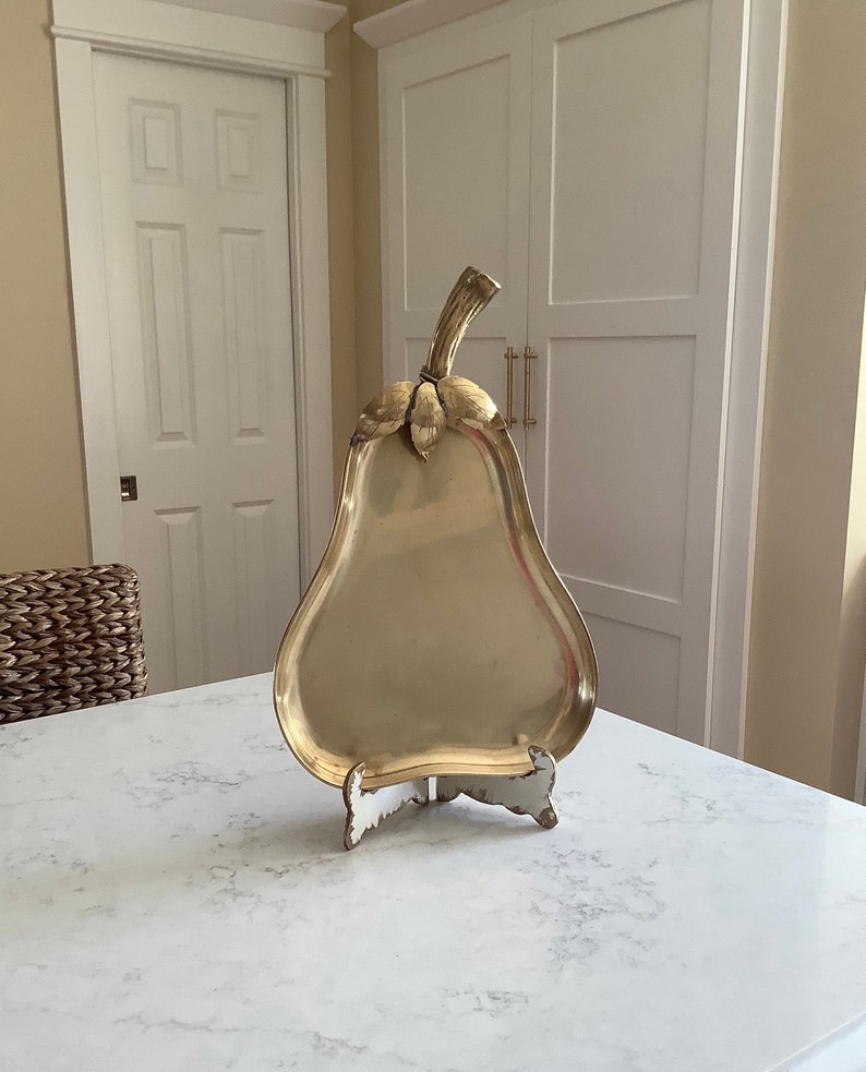 Vintage Large Brass Pear Decorative Serving Tray 17 Brass - Etsy