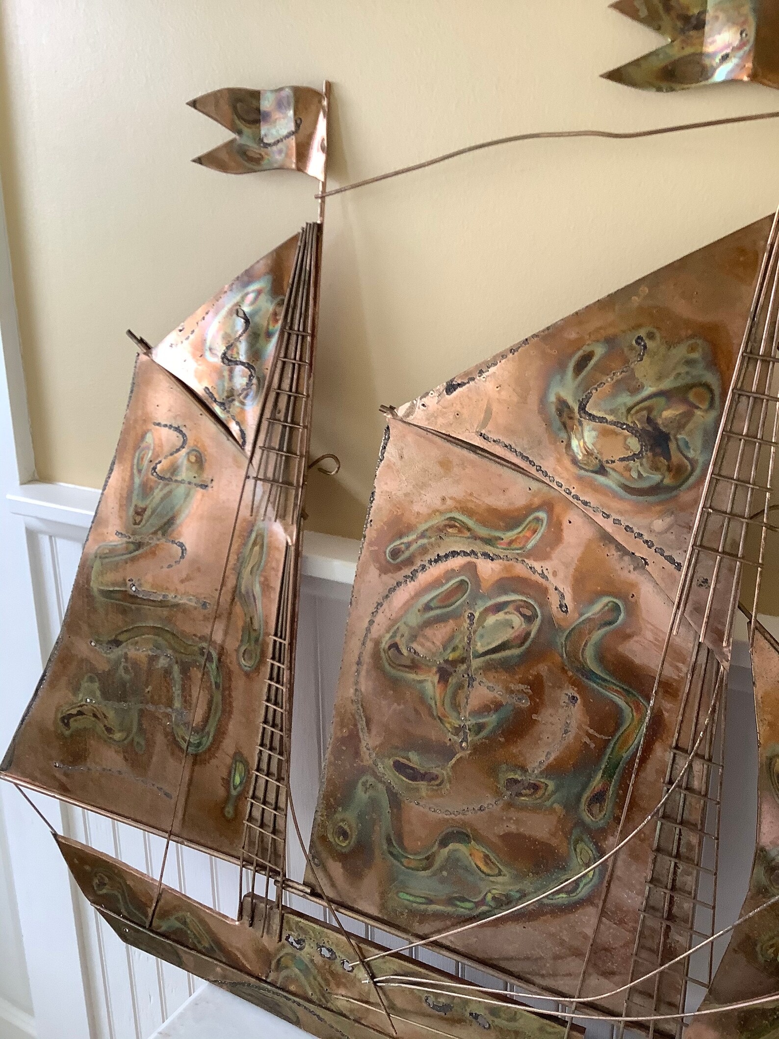 Vintage Large 40 Copper Metal Art Clipper Ship Copper Ship - Etsy