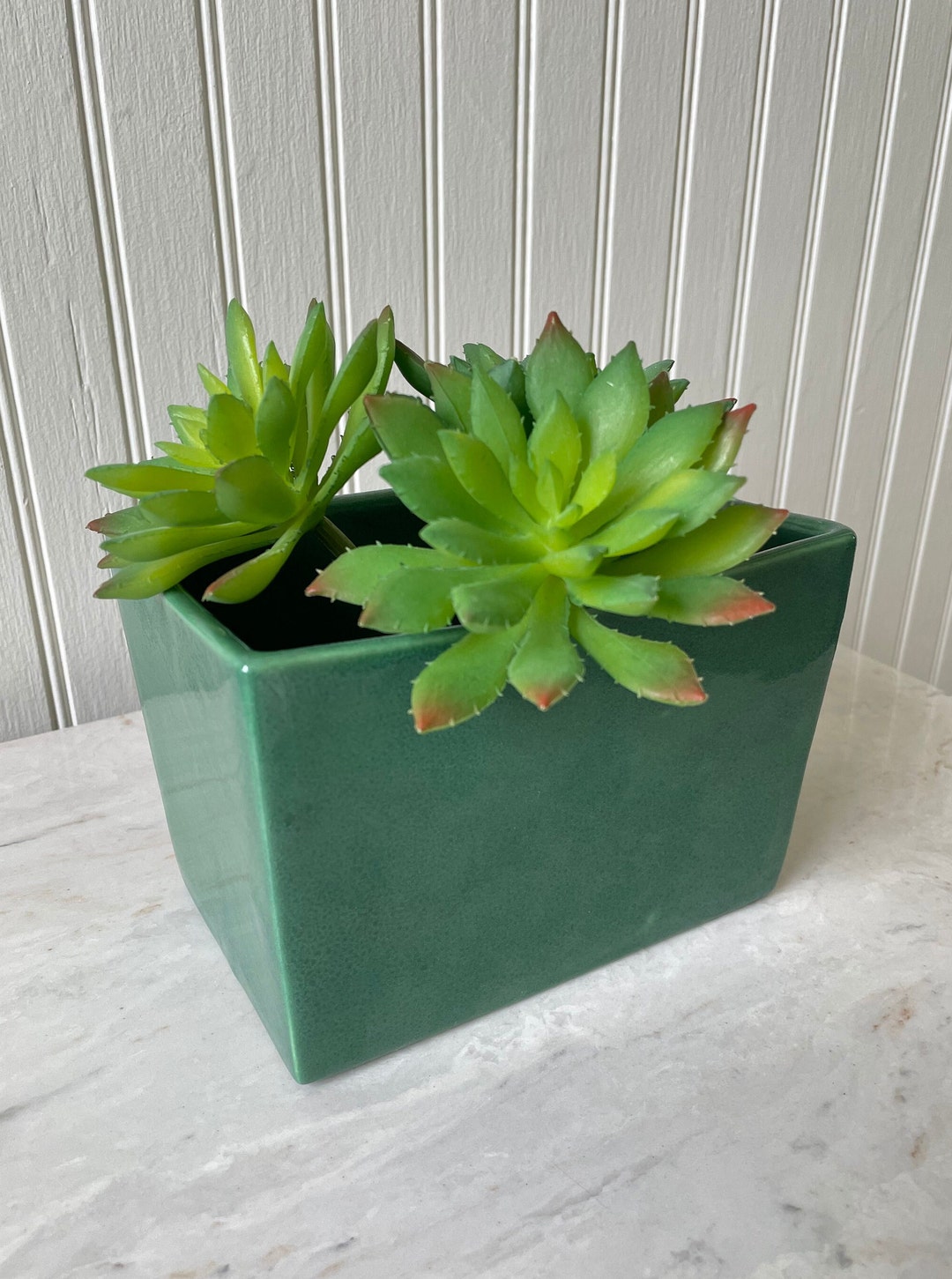 Vintage Green HAEGER Planter 3878 USA MCM Planter Square - Etsy