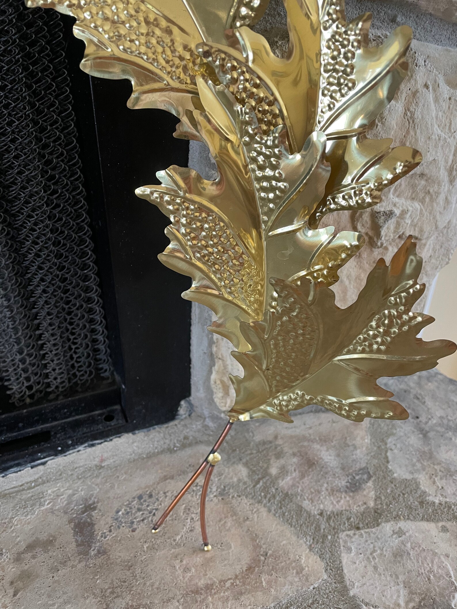 Vintage Brass & Copper Metal Leaf Stem Metal Leaf Swag - Etsy