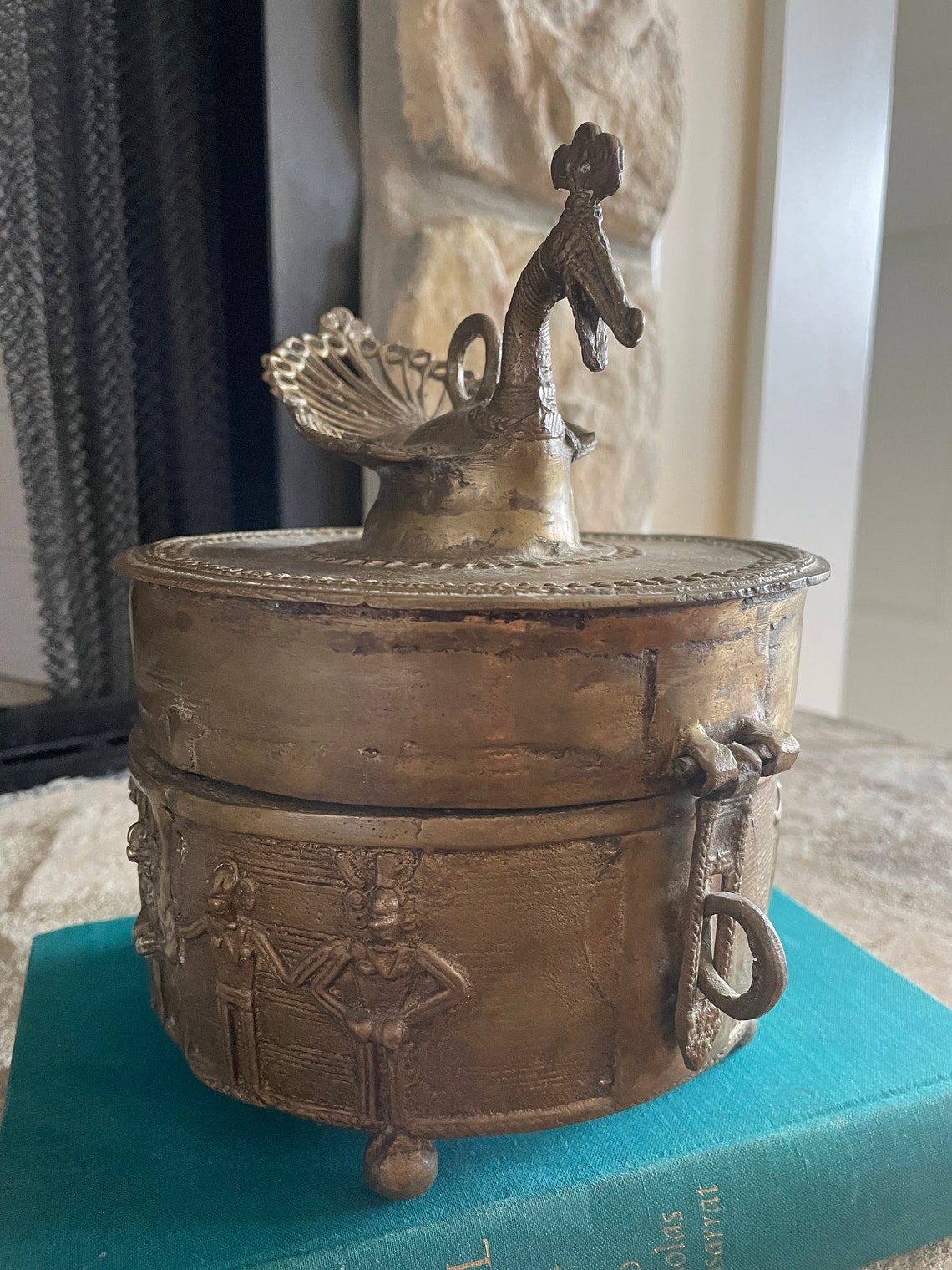 Antique Brass Pandan Box Brass Peacock Footed Box Indian | Etsy