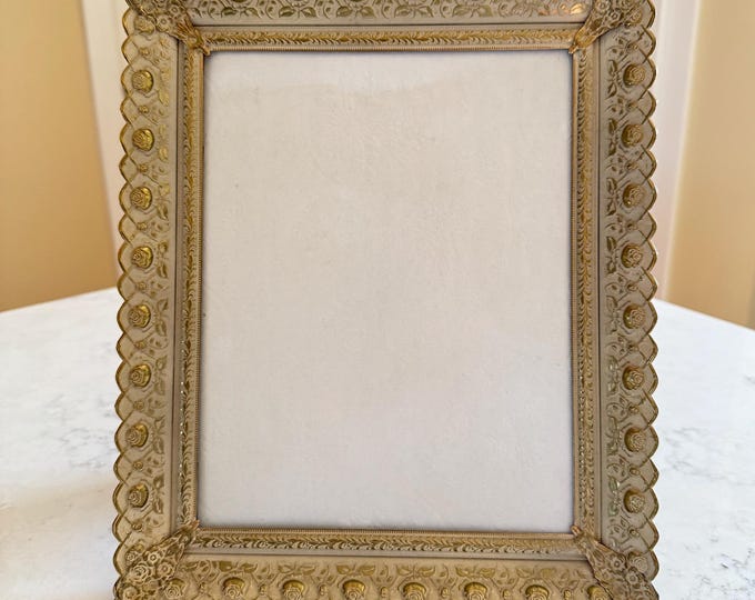 Vintage Gold/whitewashed 8 X 10 Gold Metal Picture Frame, Rose Embossed ...