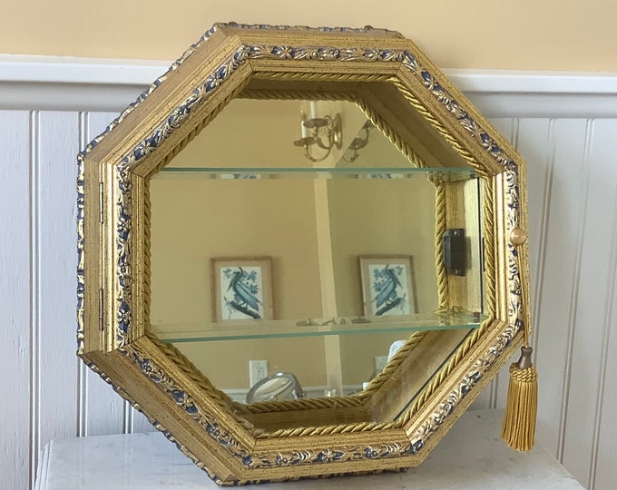 Vintage Italian Gold Octagon Vitrine Wall Case, HORCHOW Made in Italy ...
