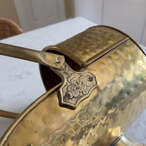 Vintage Hammered Brass Scuttle Bucket, Small Coal Bucket, Fireplace ...