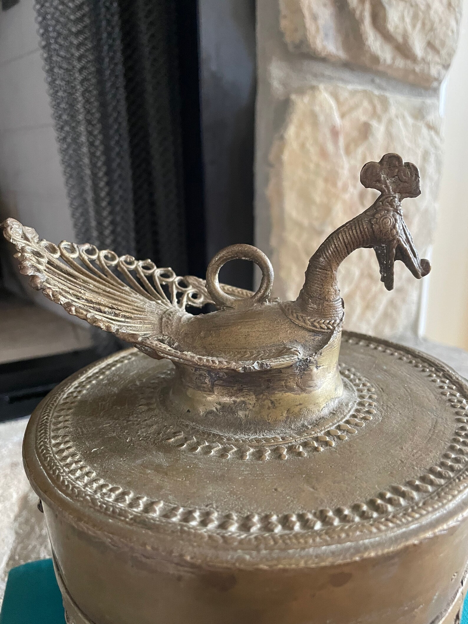 Antique Brass Pandan Box, Brass Peacock Footed Box, Indian Brass Betel ...