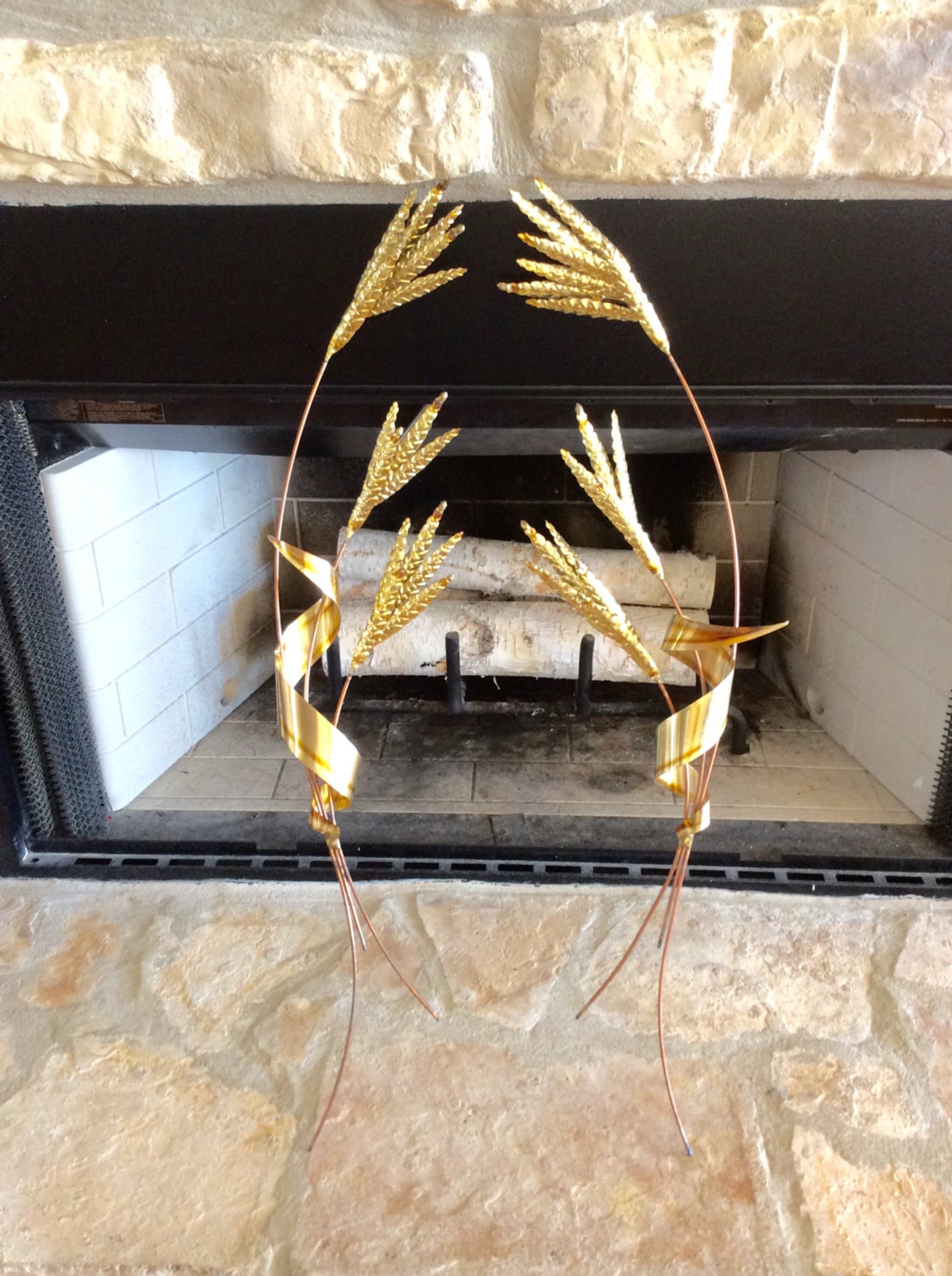 Pair of Vintage Gold Metal Wheat Wall Hangings Wheat Stalks - Etsy