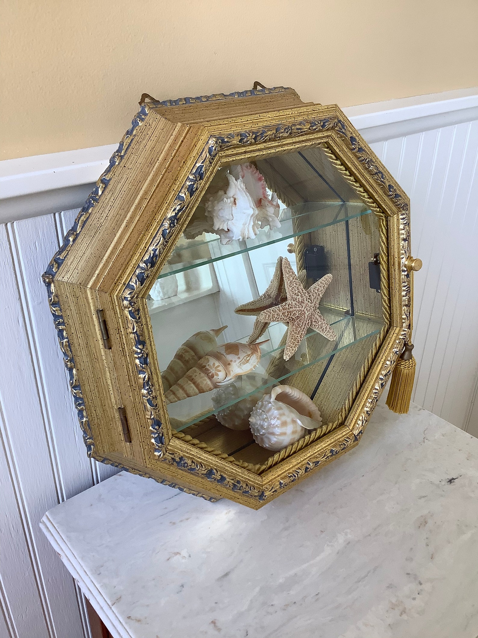 Vintage Italian Gold Octagon Vitrine Wall Case HORCHOW Made | Etsy