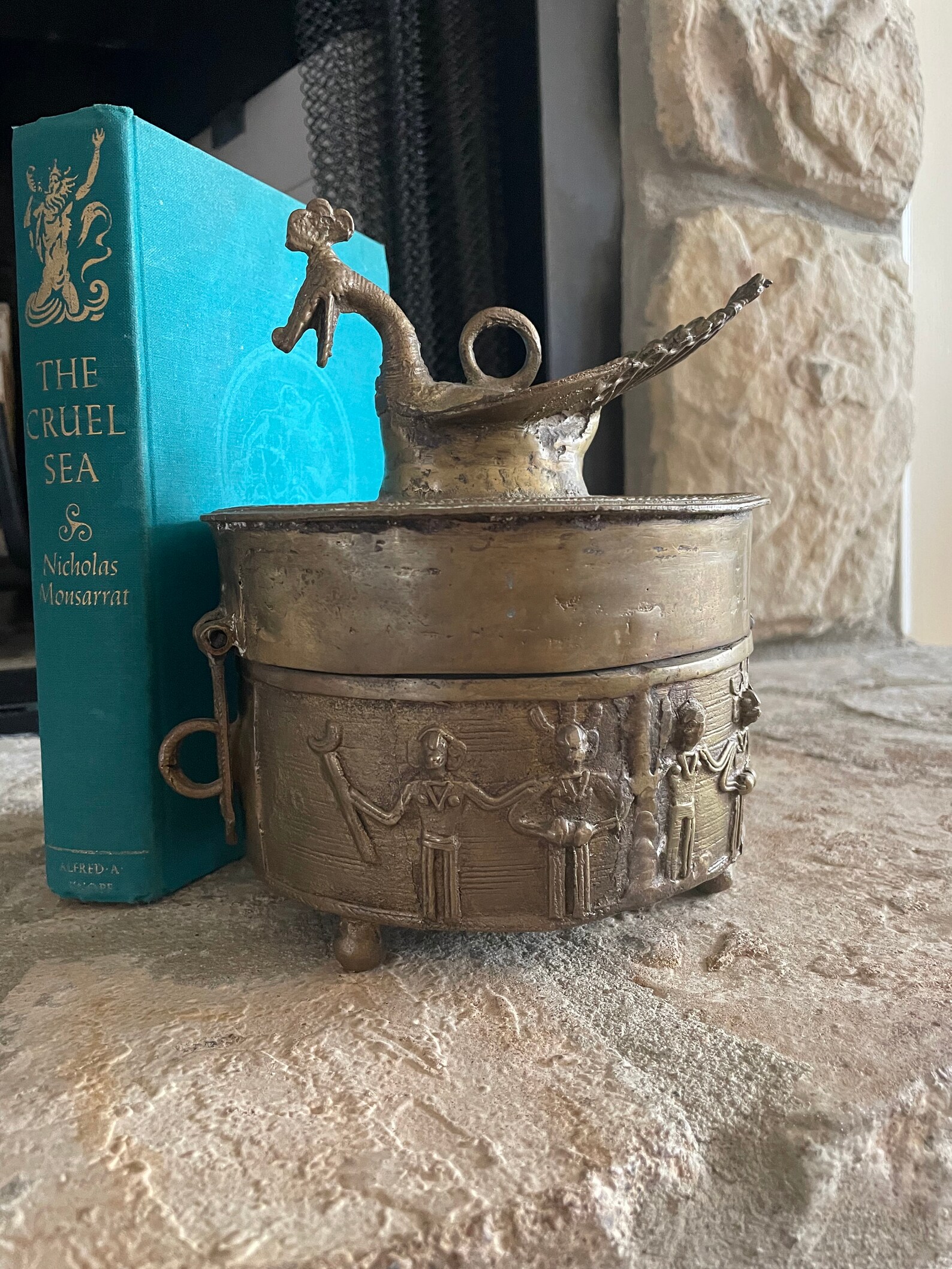 Antique Brass Pandan Box, Brass Peacock Footed Box, Indian Brass Betel ...