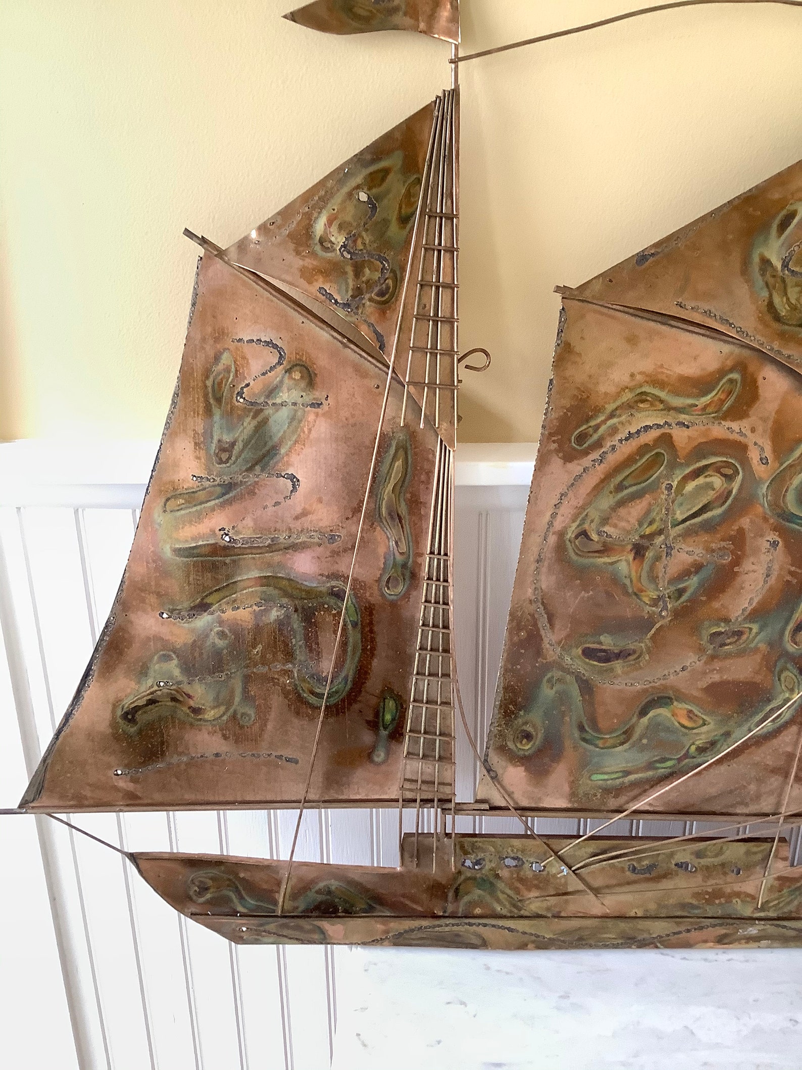 Vintage Large 40 Copper Metal Art Clipper Ship Copper Ship - Etsy