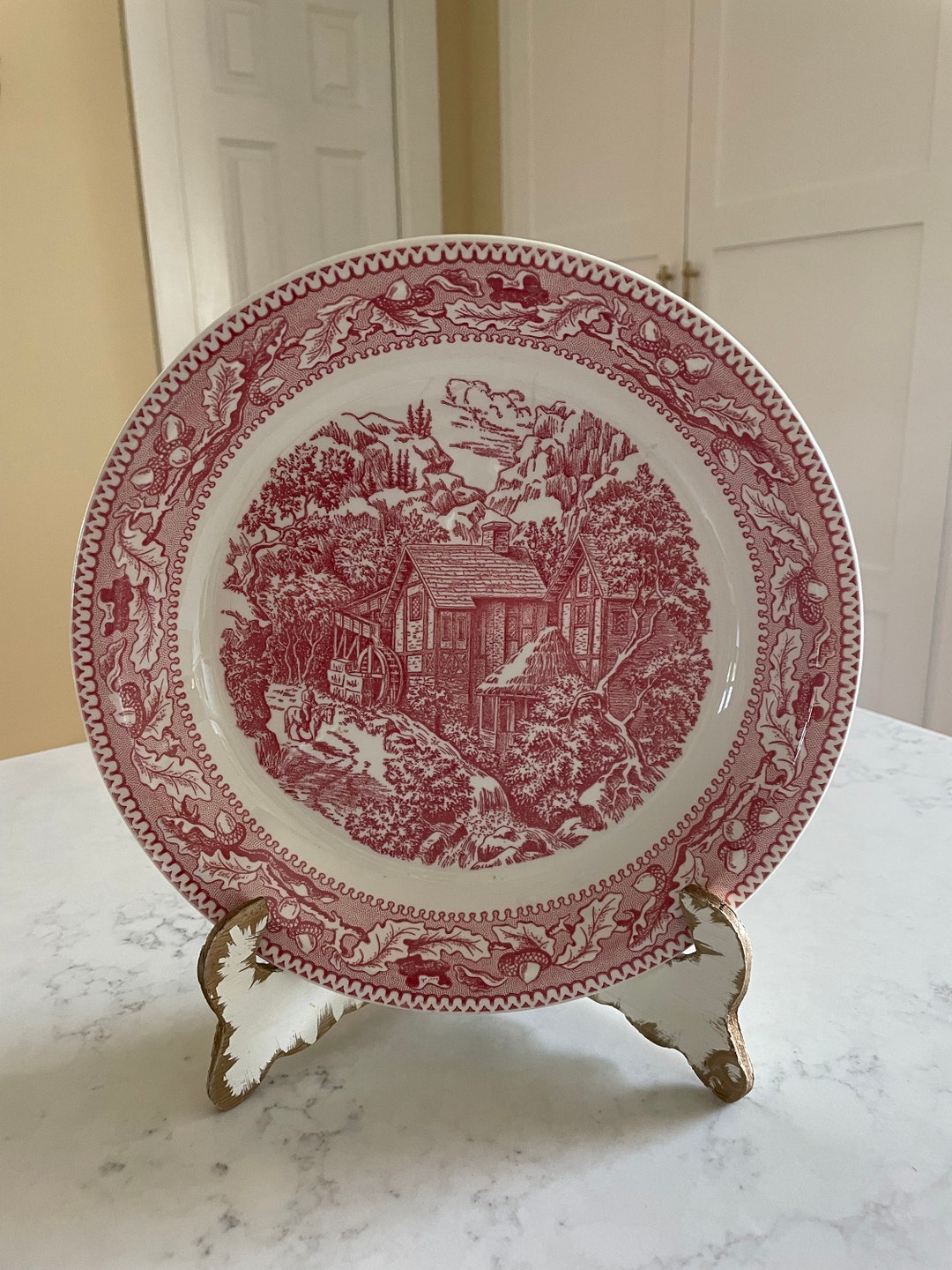 Vintage Memory Lane Royal China Pie Plate, 10 Pie Dish, Pink/red ...