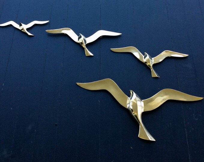 Vintage Set of 4 Brass Seagulls Wall Sculptures 20 - Etsy