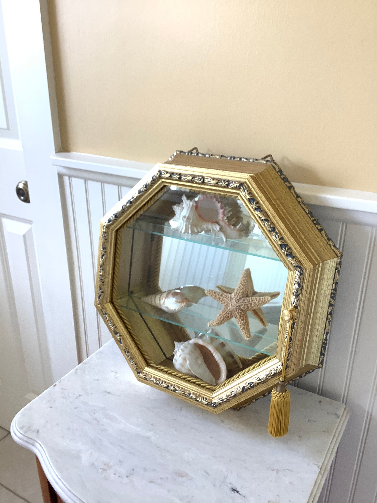 Vintage Italian Gold Octagon Vitrine Wall Case HORCHOW Made | Etsy