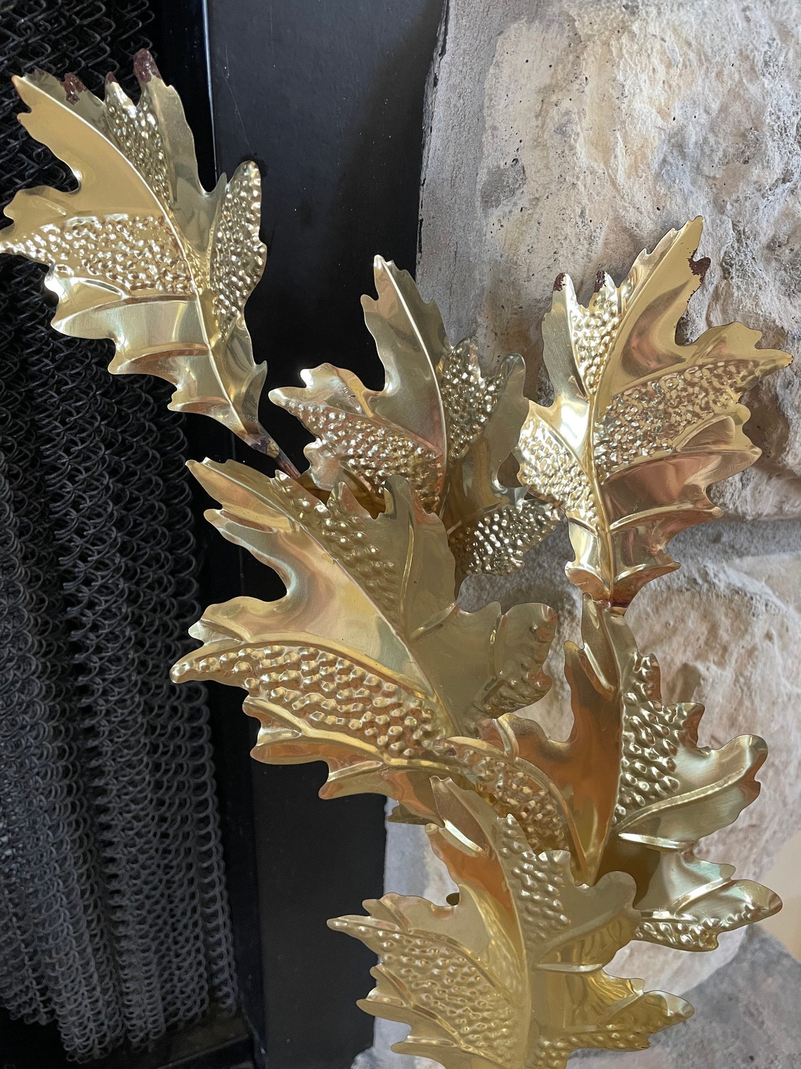 Vintage Brass & Copper Metal Leaf Stem Metal Leaf Swag - Etsy