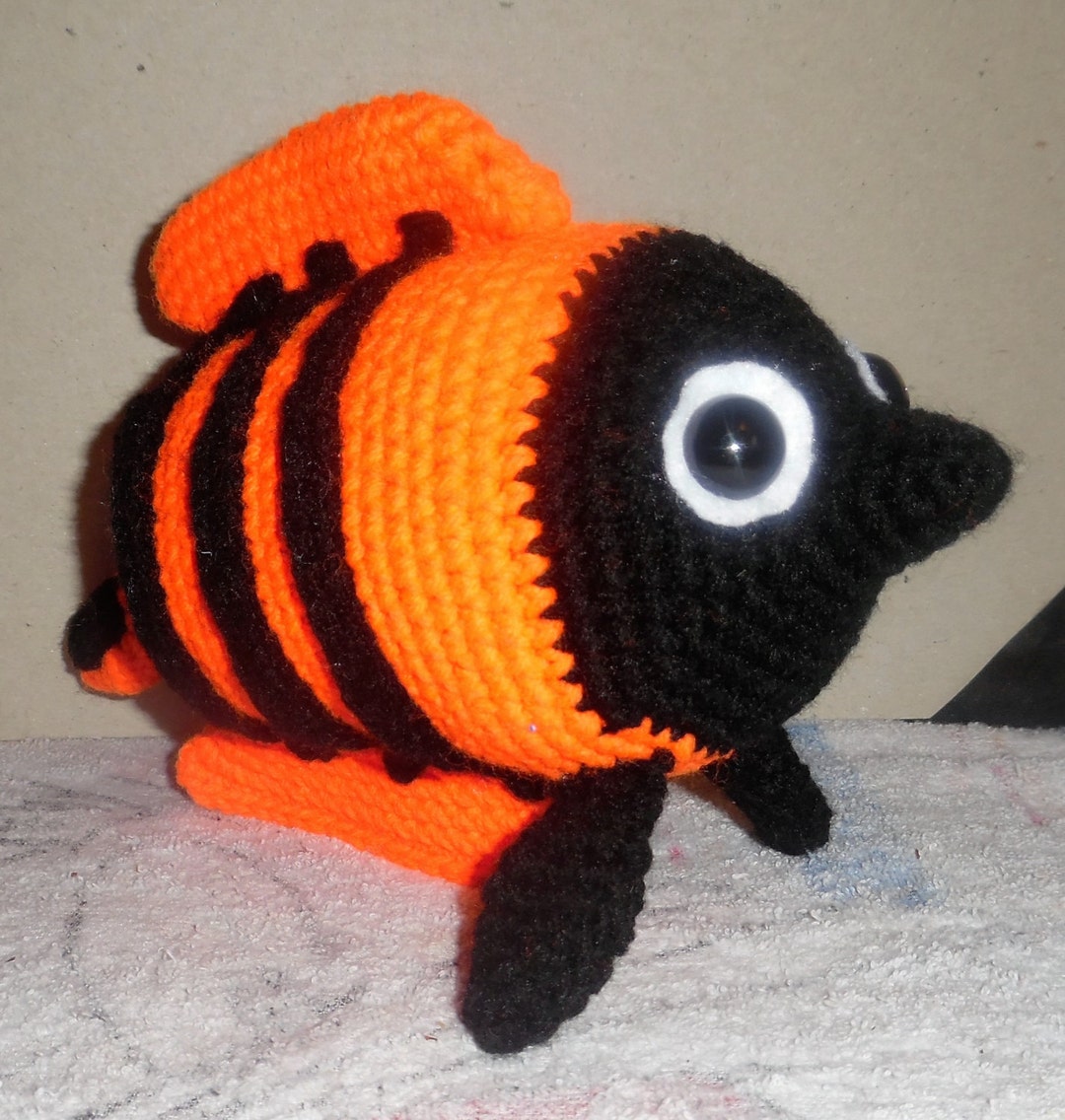Crochet Orange Angelfish Stuffed Toy - Etsy