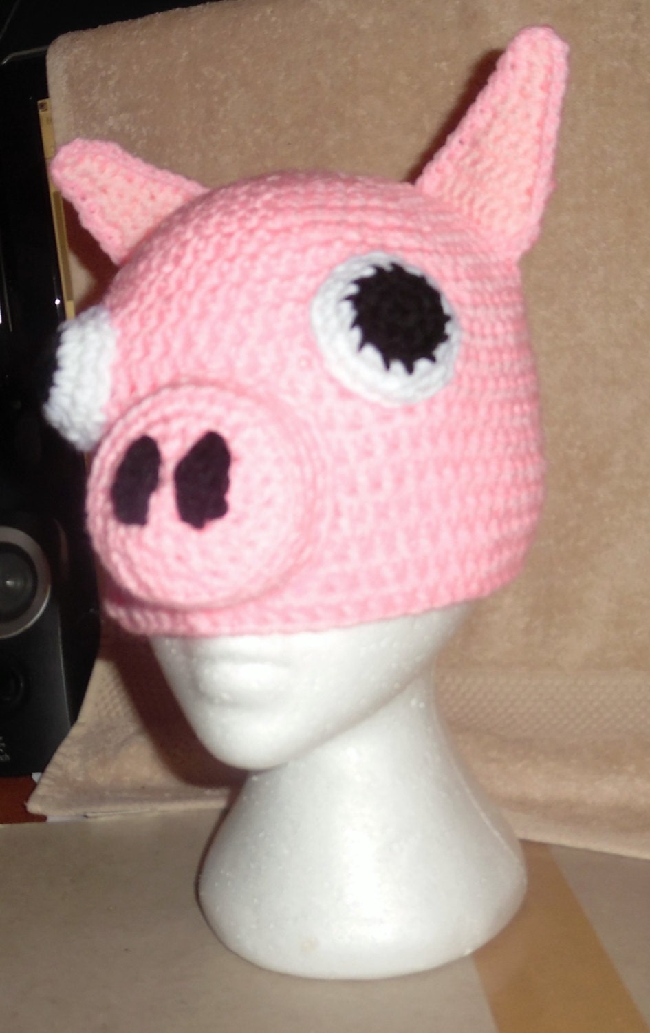 Crochet Pink Pig Hat | Etsy