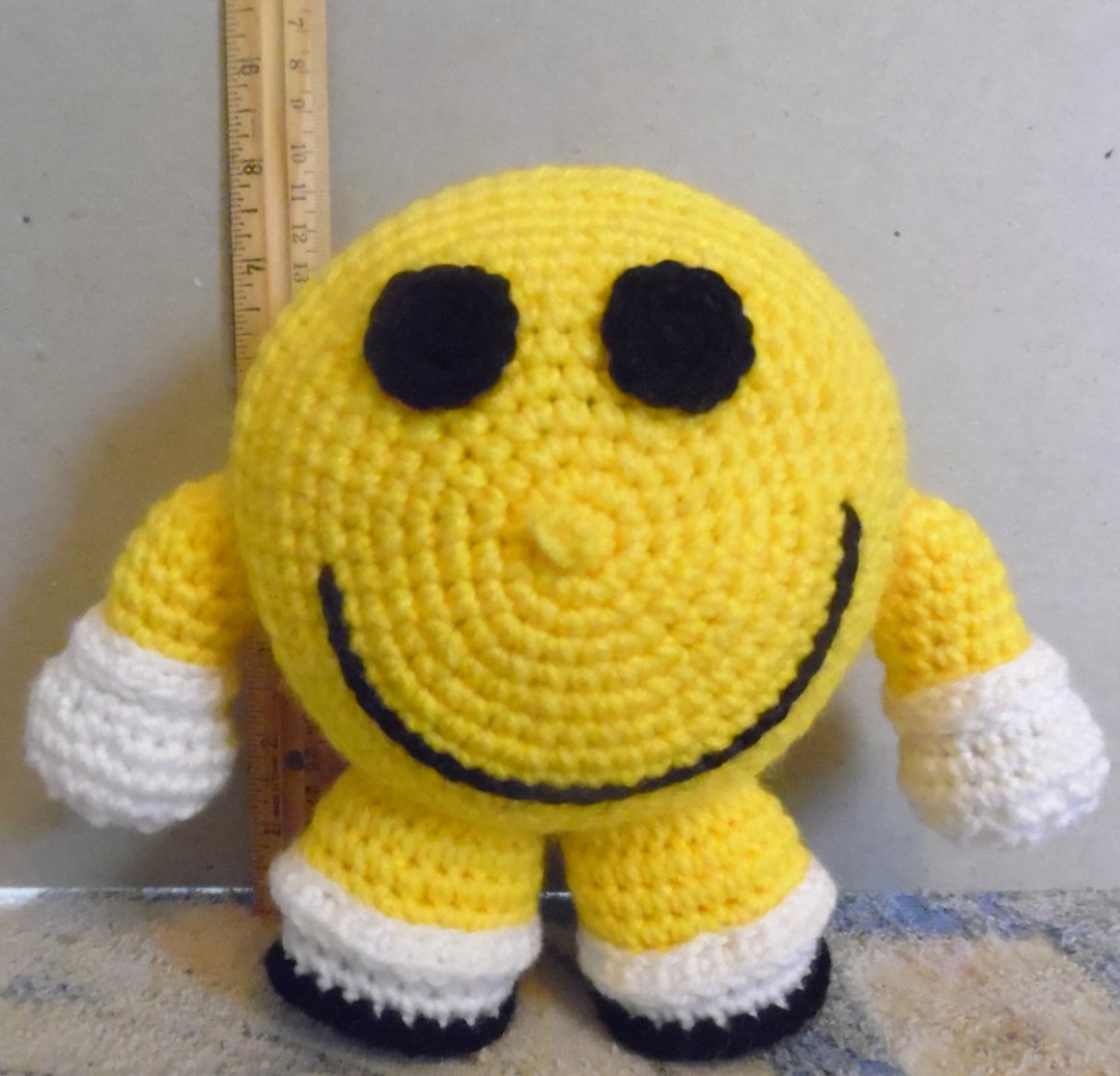 Crochet Smiley Face Doll Stuffed Toy - Etsy