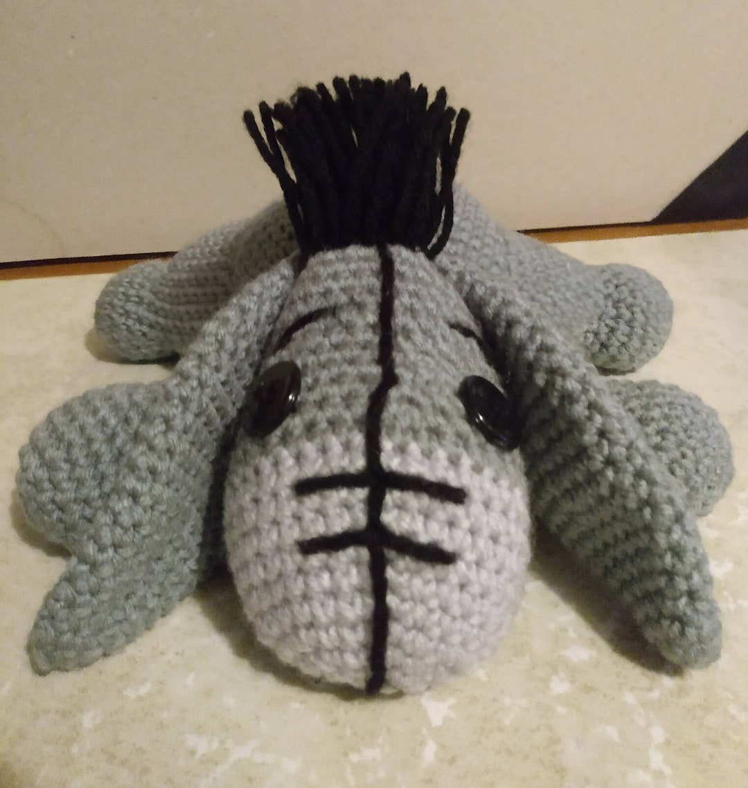 Crochet Eeyore Inspired Stuffed Toy - Etsy