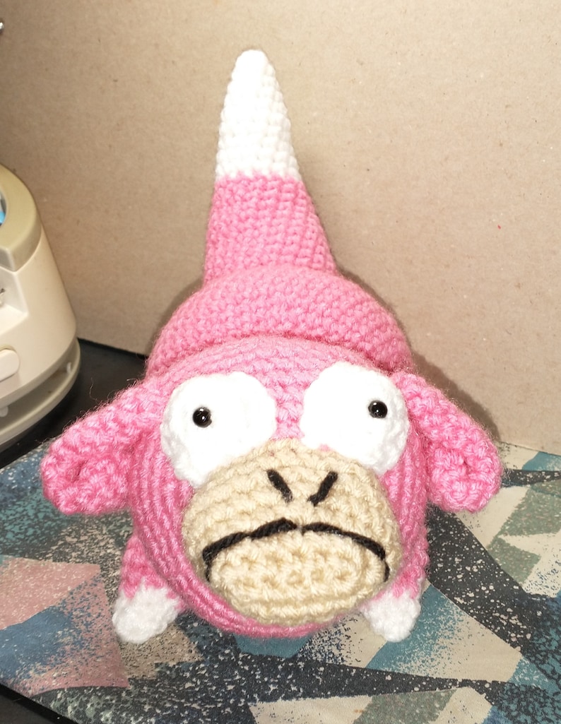 Crochet Pokemon Inspired Slowpoke Stuffed Toy Amigurumi - Etsy