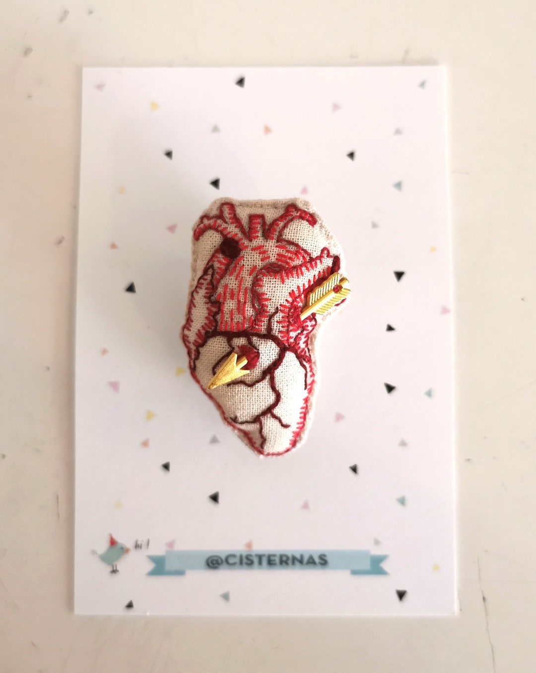 Anatomical Heart Brooch With and Without Cupids' Arrow - Etsy
