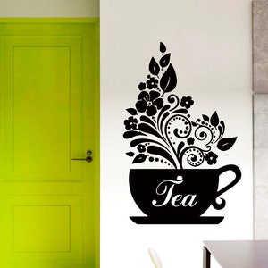 Wall Decals Tea Cup Decal Vinyl Sticker Studio Home Decor Interior ...