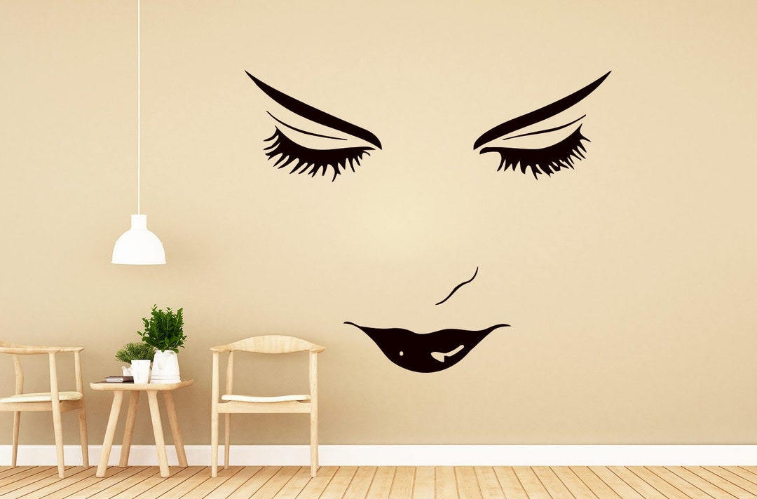Beauty Wall Decals Woman Face Decal Hairdressing Salon Vinyl Stickers ...