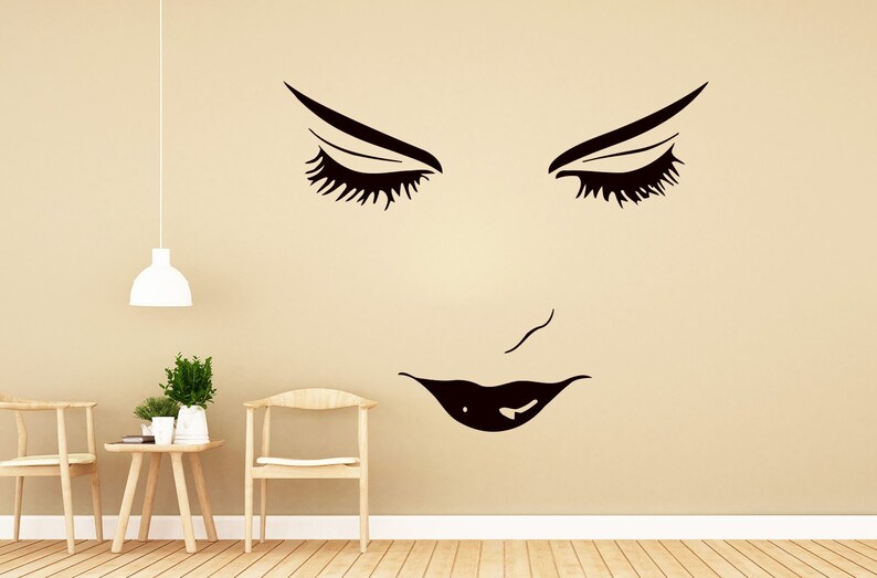 Beauty Wall Decals Woman Face Decal Hairdressing Salon Vinyl | Etsy