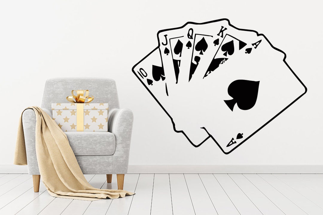 Poker Cards Wall Decal Casino Decal Game Vinyl Stickers Home Decor ...