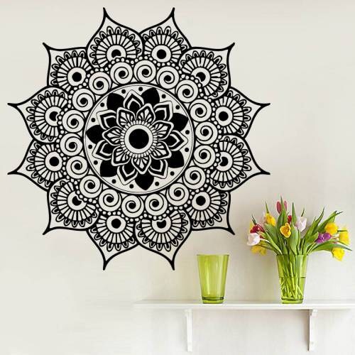 Mandala Wall Art Sticker Decals Yoga Namaste Indian Boho Bedding Decal ...