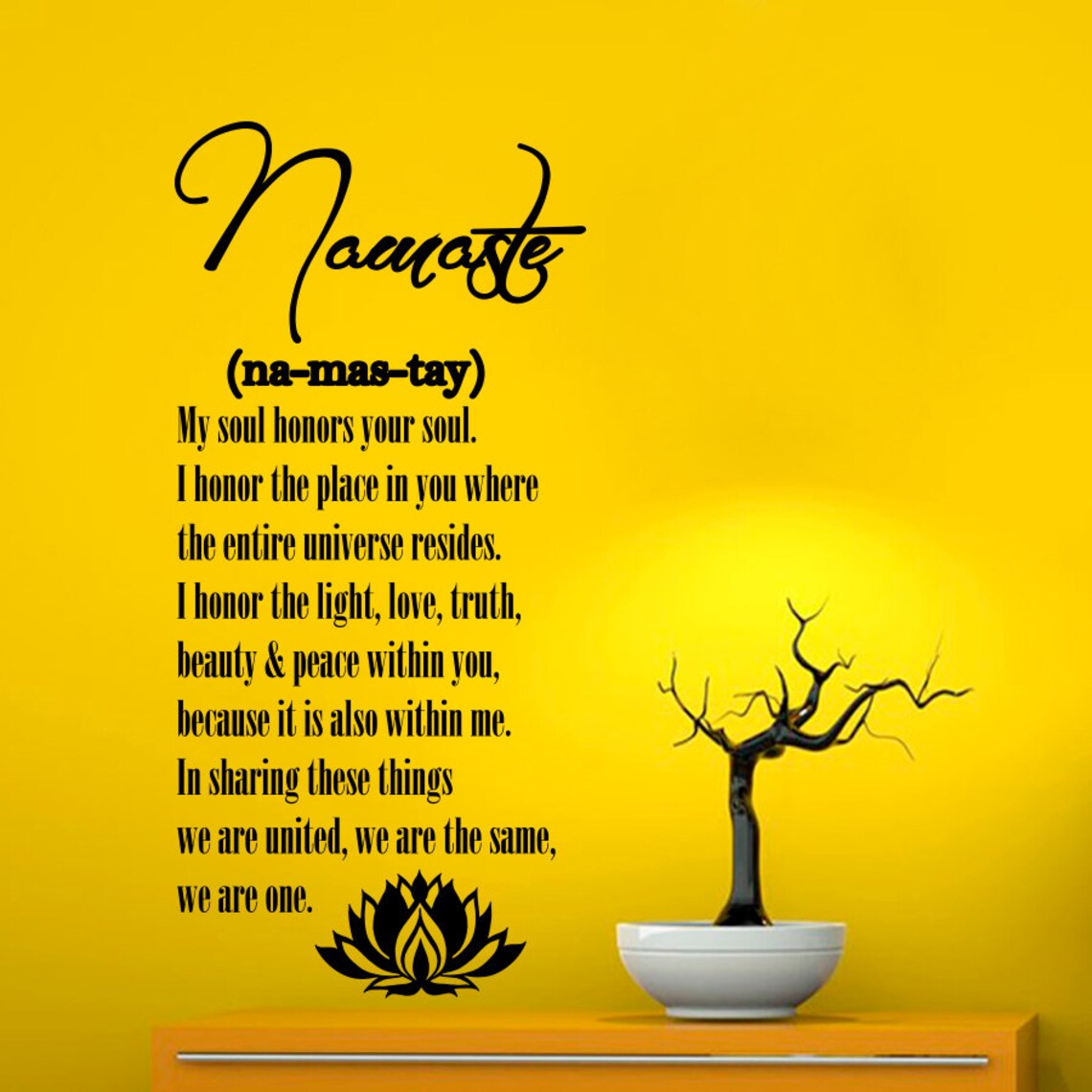 Namaste Wall Decal Quote Vinyl Sticker Decals Quotes Buddha Decal Quote ...
