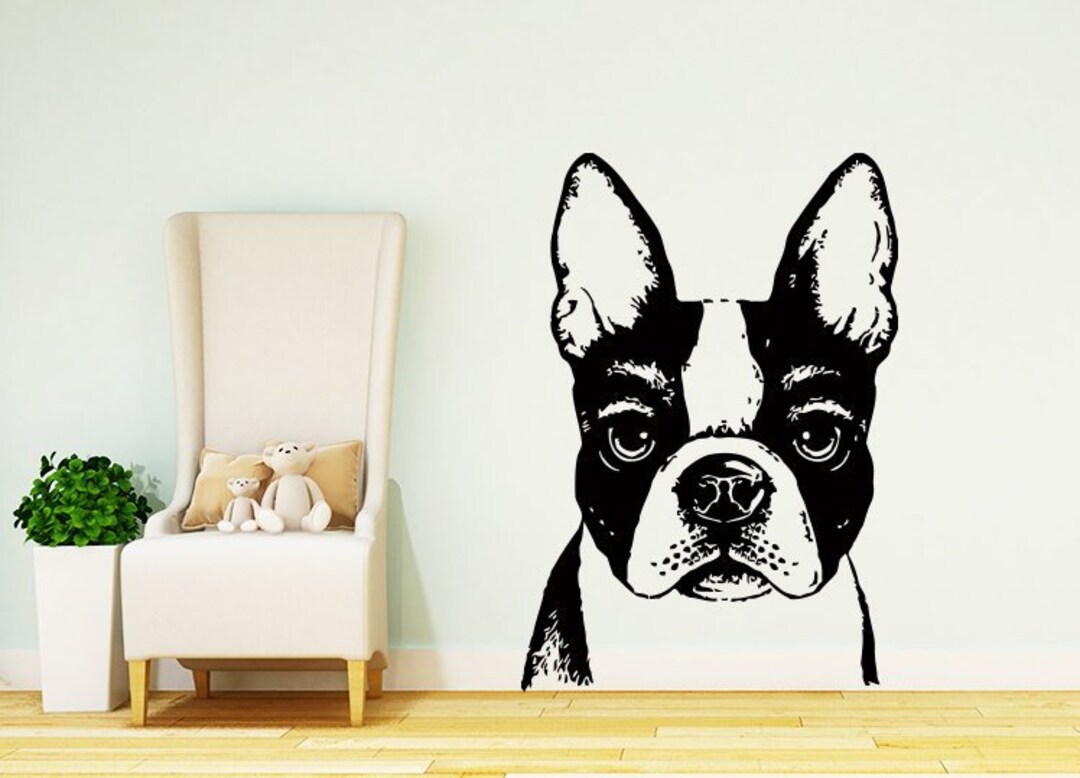 Fawn Boston Terrier Decal Dog Wall Decals Veterinary Vinyl Stickers ...