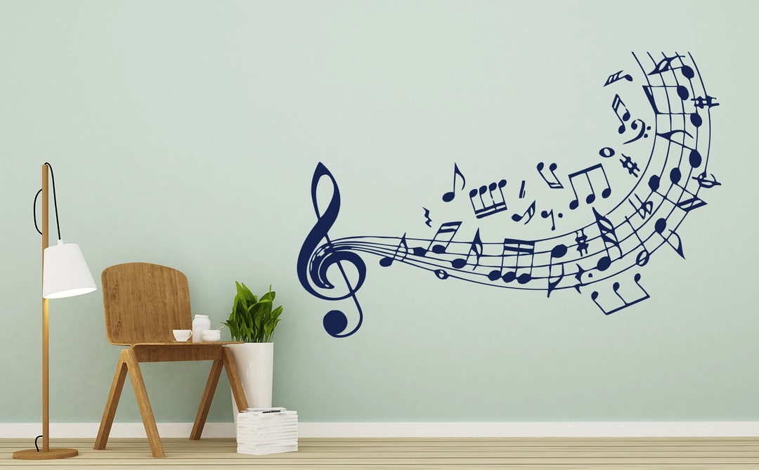 Music Wall Decals Musical Notes Decal Treble Clef Vinyl Sticker Music ...